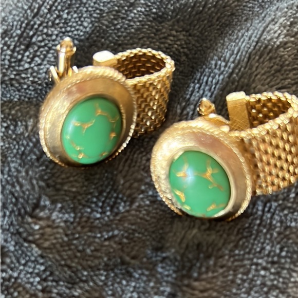 SWANK | Accessories | Vintage Swank Gold Tone Mesh Wrap Cuff Links With ...